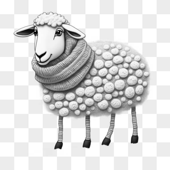 Download Stylized Cartoon Sheep with Scarf Sketches Online - Creative ...