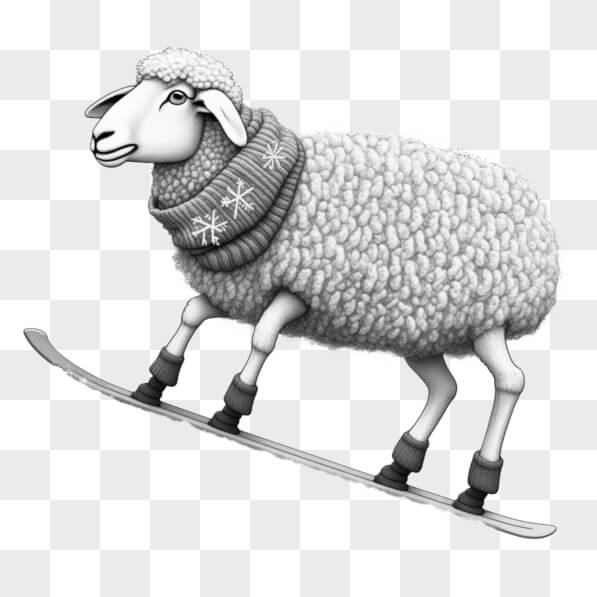 Download Skiing Sheep in Sweater Sketches Online - Creative Fabrica