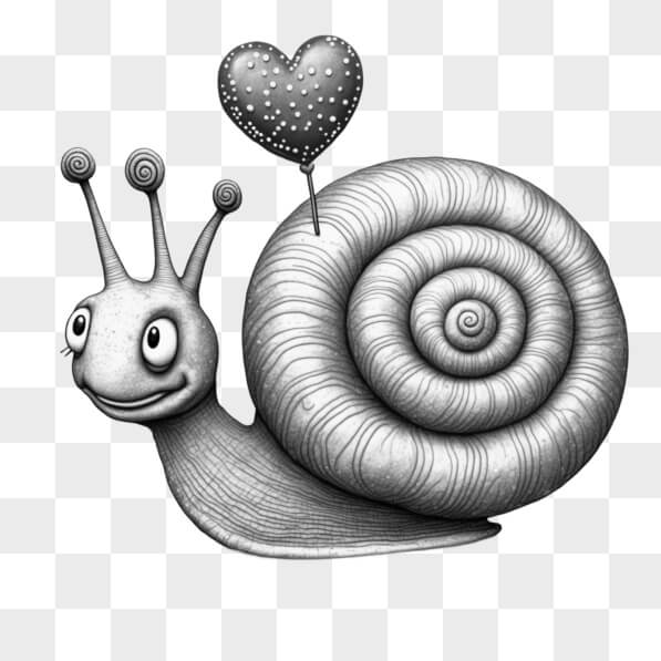 Download Cartoon Snail with Heart Balloon Sketches Online - Creative ...