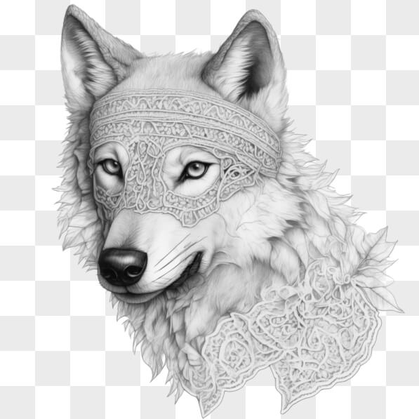 Descarga Ilustración Intrincada de Lobo con Patrones de Encaje Bocetos ...