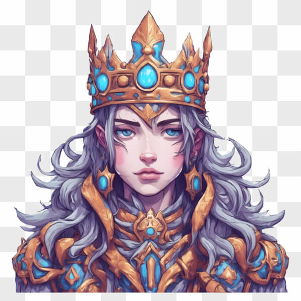 Download Regal Fantasy Character with Crown Cartoons Online - Creative ...