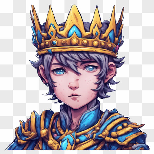 Download Regal Young Character with Crown and Armor Cartoons Online ...