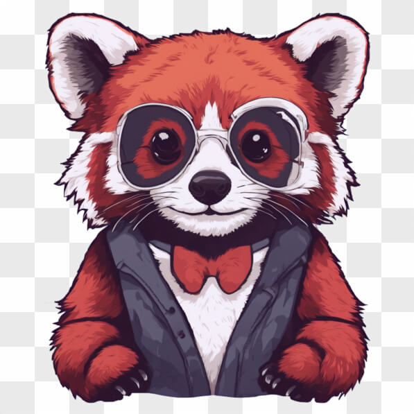 Download Stylish Red Panda Character in Tuxedo Cartoons Online ...