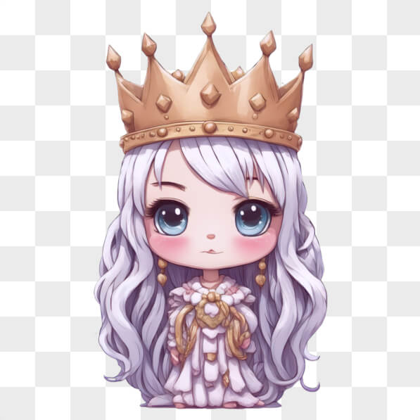 Download Chibi Princess with Crown Cartoons Online - Creative Fabrica