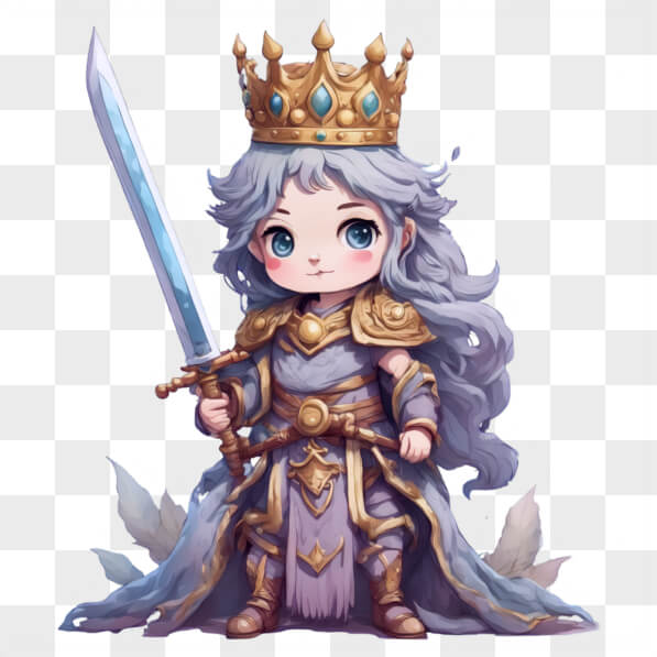 Descarga Personaje de rey o reina de dibujos animados lindo con espada Cartoons En Línea ...