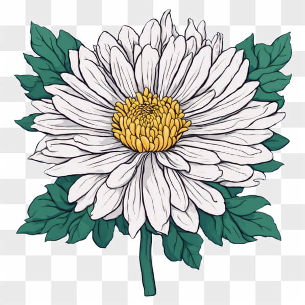 Baixe Ilustração de uma Flor de Crisântemo Branca Cartoons - Creative ...