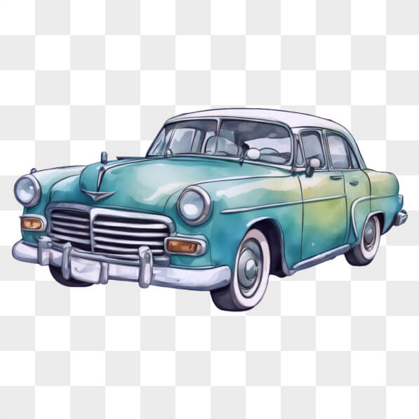 Descarga Coche Vintage con Esquema de Color Verde Azulado y Blanco ...