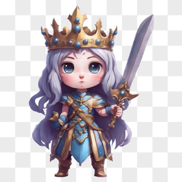 Download Chibi Queen Character with Sword Cartoons Online - Creative ...