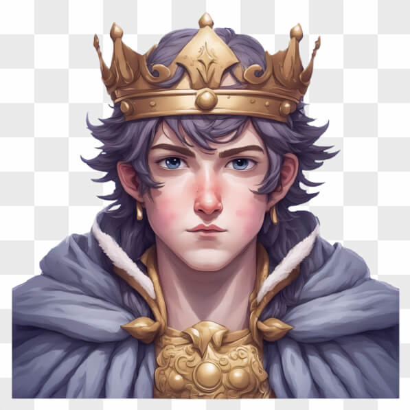 Baixe Retrato do Jovem Rei Cartoons - Creative Fabrica