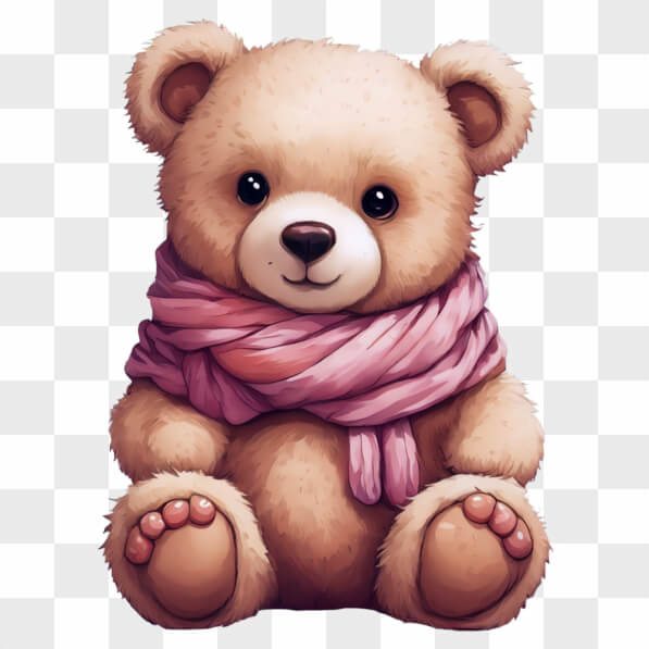 Descarga Tierno oso de peluche de dibujos animados con bufanda rosa ...