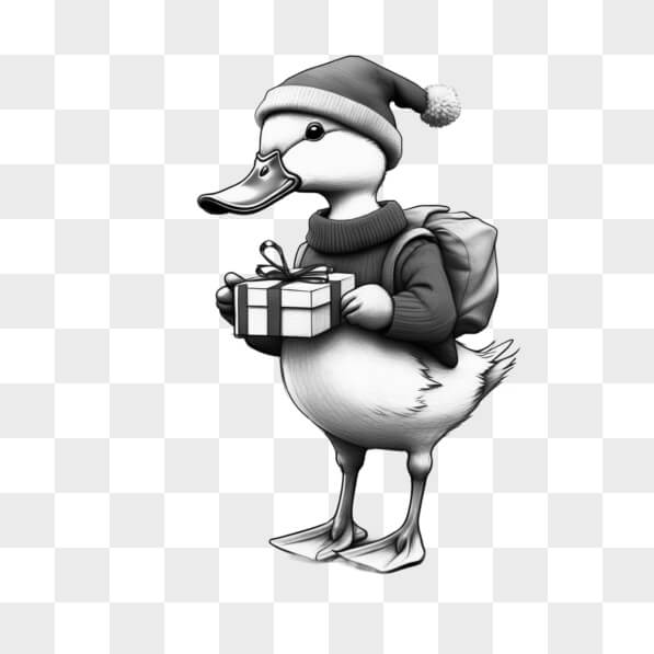 Scarica Anatra Cartone Animato Festiva con Regalo Schizzi Online ...