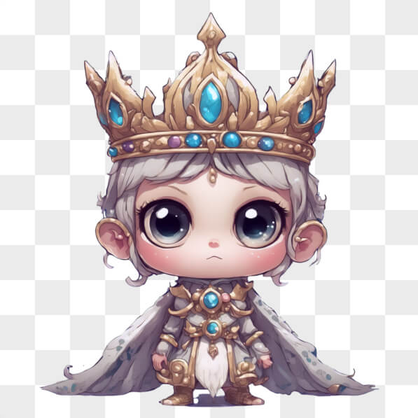 Baixe Personagem Chibi Real em Traje Majestoso Cartoons - Creative Fabrica