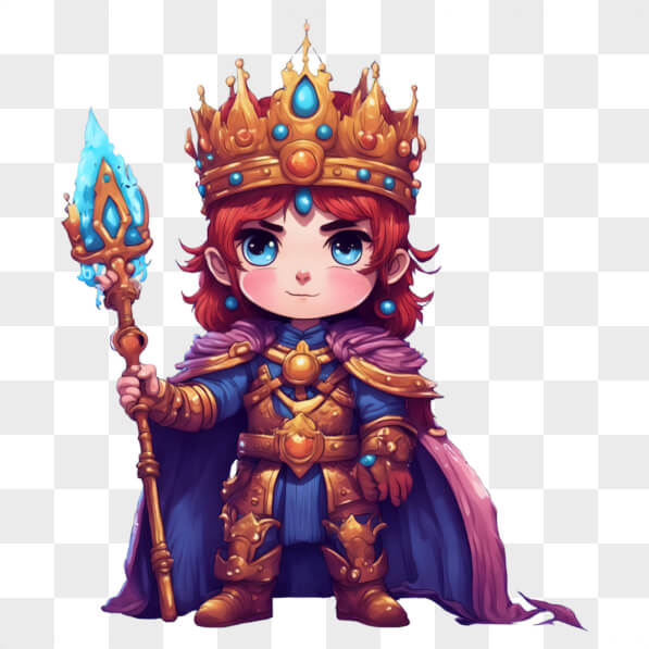 Download Cartoon King Character with Staff and Crown Cartoons Online ...
