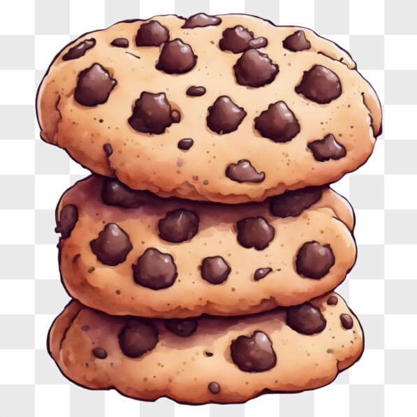 Download Stack of Chocolate Chip Cookies Cartoons Online - Creative Fabrica