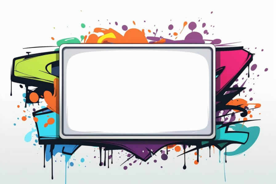 Download Colorful Graffiti Background with Blank Frame Backgrounds ...