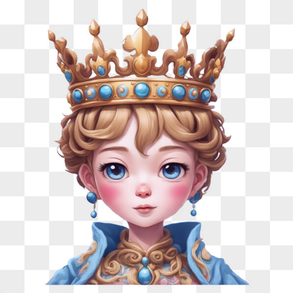 Download Regal Character with Crown Cartoons Online - Creative Fabrica