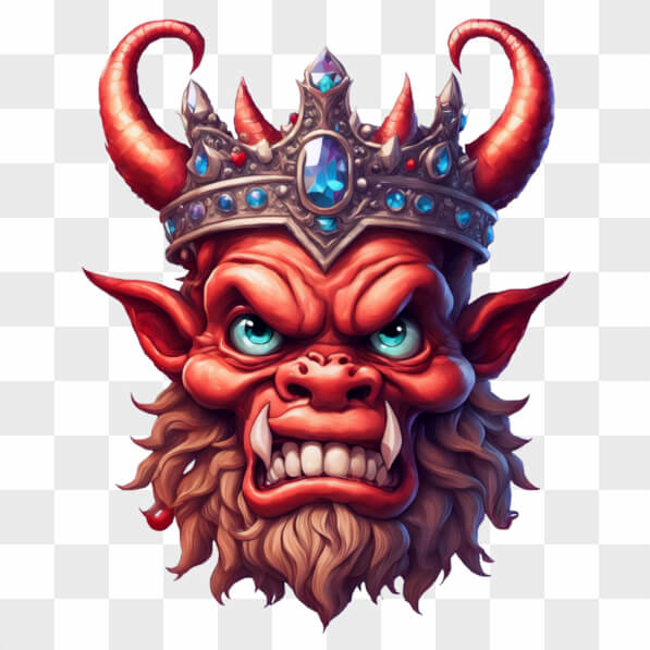 Download Demon King Face with Crown Cartoons Online - Creative Fabrica