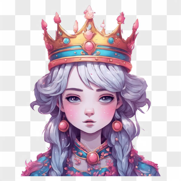 Download Illustrated Royal Girl with Crown Cartoons Online - Creative ...