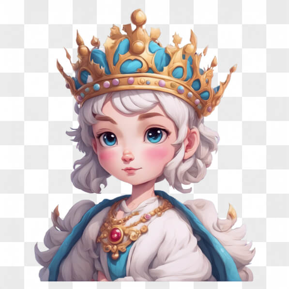 Download Whimsical Young Queen Character Cartoons Online - Creative Fabrica