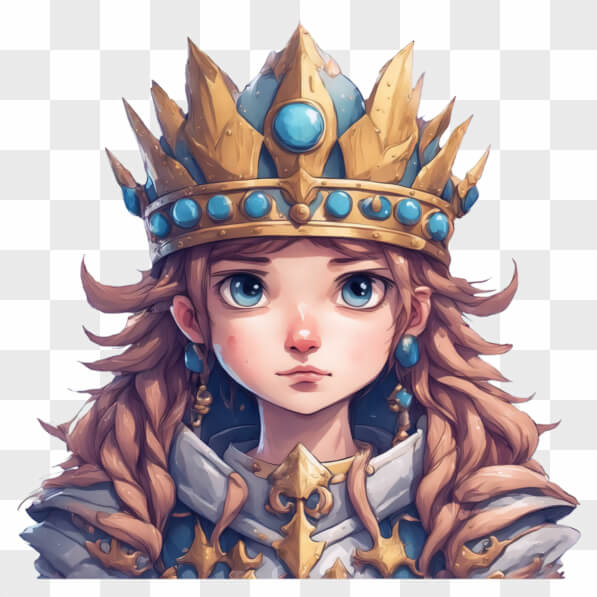 Download Young Queen with Regal Crown and Armor Cartoons Online ...