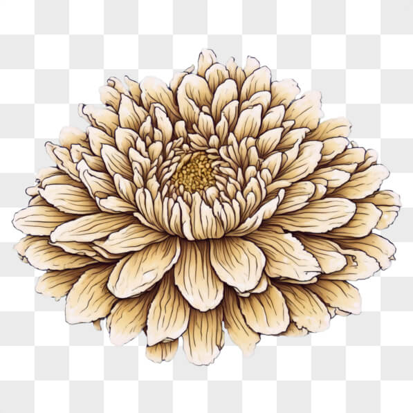 Descarga Ilustración de una flor beige Cartoons En Línea - Creative Fabrica