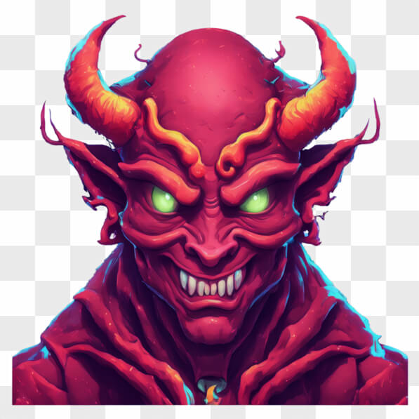 Download Stylized Red Demon Character Cartoons Online - Creative Fabrica