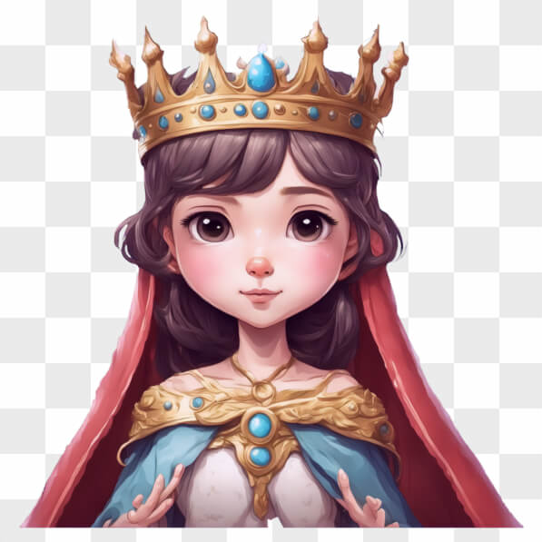 Descarga Joven Reina Personaje en Estilo Fantasía Cartoons En Línea - Creative Fabrica