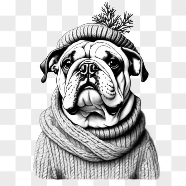 Descarga Bulldog Elegante con Suéter Bocetos En Línea - Creative Fabrica