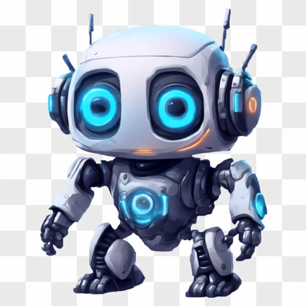 Download Cute Cartoon Robot with Glowing Eyes Cartoons Online ...