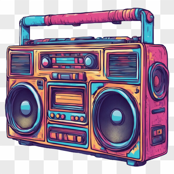 Download Vibrant Retro Boombox Cartoons Online - Creative Fabrica
