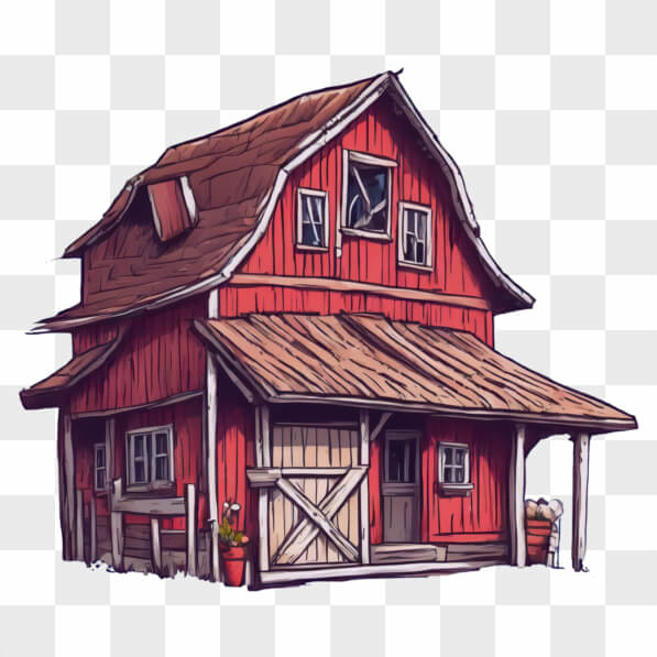 Download Rustic Red Barn Cartoons Online - Creative Fabrica
