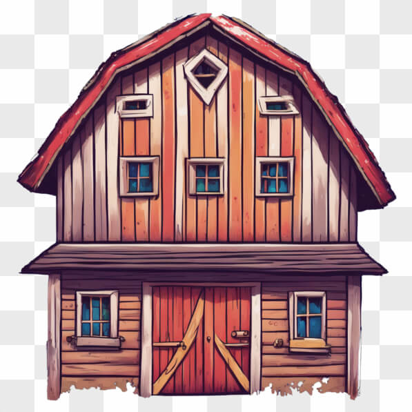 Download Colorful Wooden Barn with Red Roof Cartoons Online - Creative ...