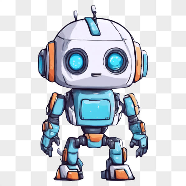 Download Cute Cartoon Robot with Blue Eyes Cartoons Online - Creative ...