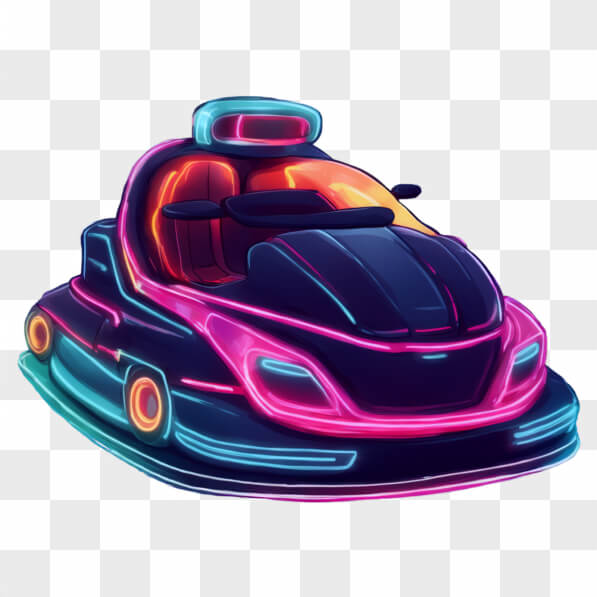 Download Futuristic Neon Bumper Car Cartoons Online - Creative Fabrica