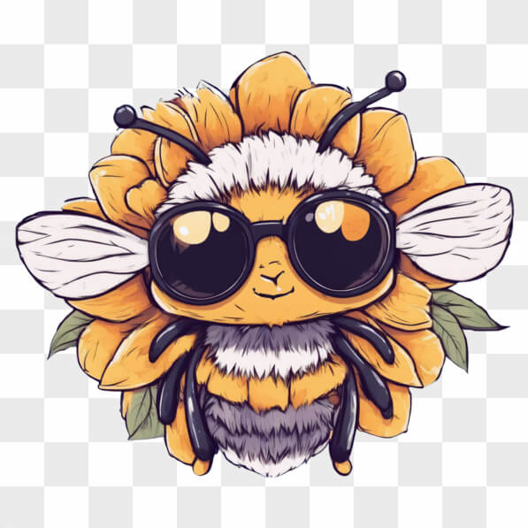 Download Cute Cartoon Bee with Sunglasses and Flower Cartoons Online ...