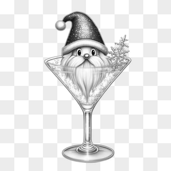 Download Santa Cocktail Illustration Sketches Online - Creative Fabrica