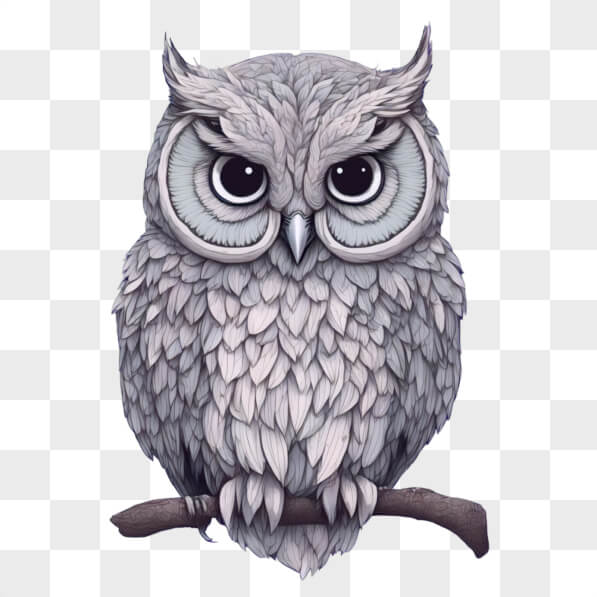 Download Gray Owl Illustration Cartoons Online - Creative Fabrica
