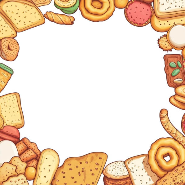 Download Assorted Baked Goods Border Backgrounds Online - Creative Fabrica