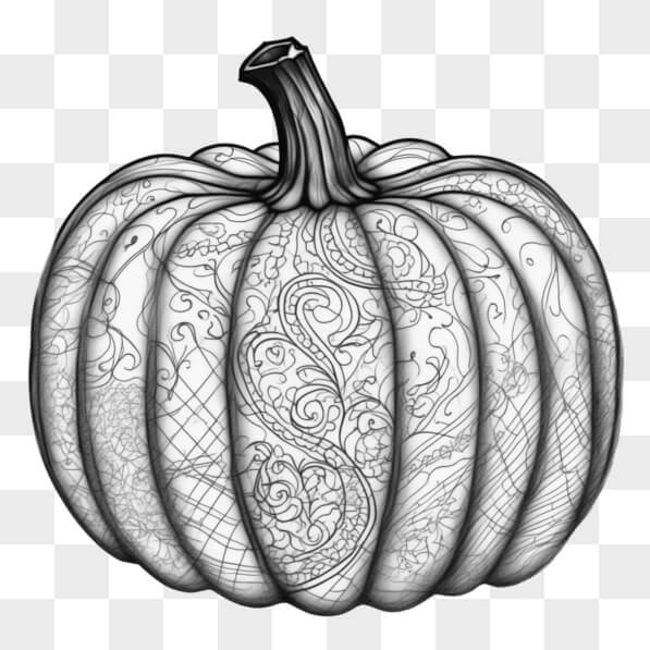 Download Intricate Pompoen Tekening Schetsen online op Creative Fabrica