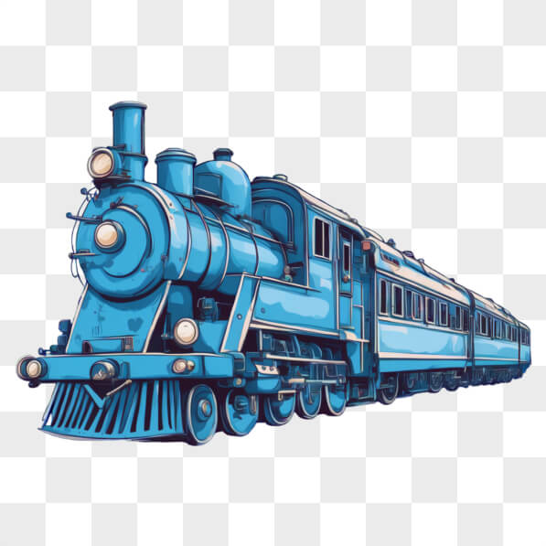 Download Blue Steam Locomotive Cartoons Online - Creative Fabrica