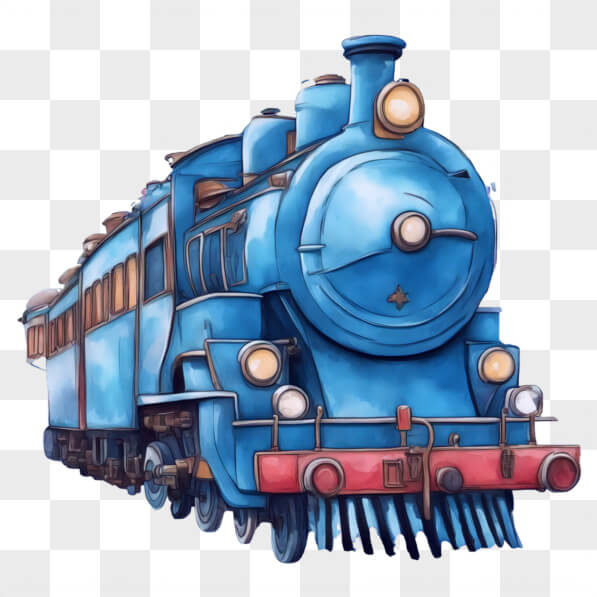 Download Blue Steam Locomotive Cartoons Online - Creative Fabrica