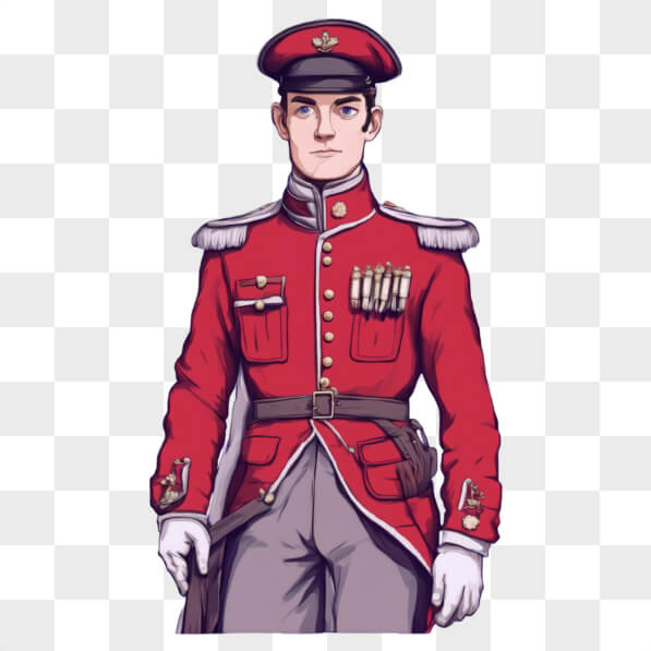 Download Young Male in Red Military Uniform Cartoons Online - Creative ...