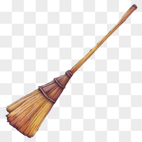 Download Traditional broom with long handle and bristles Cartoons ...