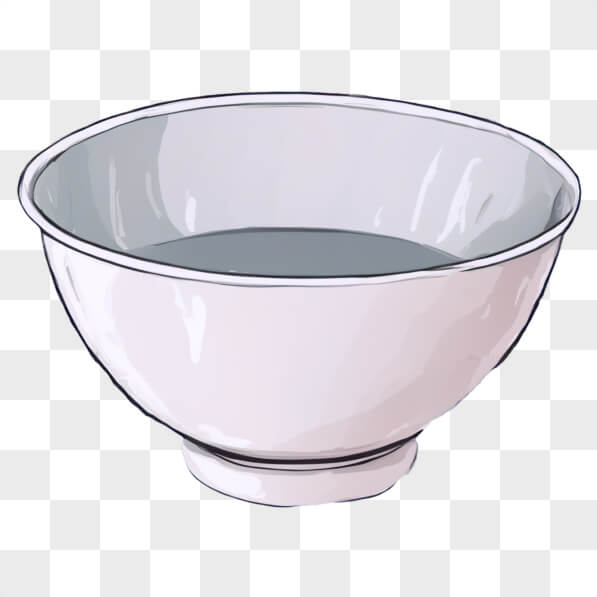 Download White Bowl with Water Cartoons Online - Creative Fabrica