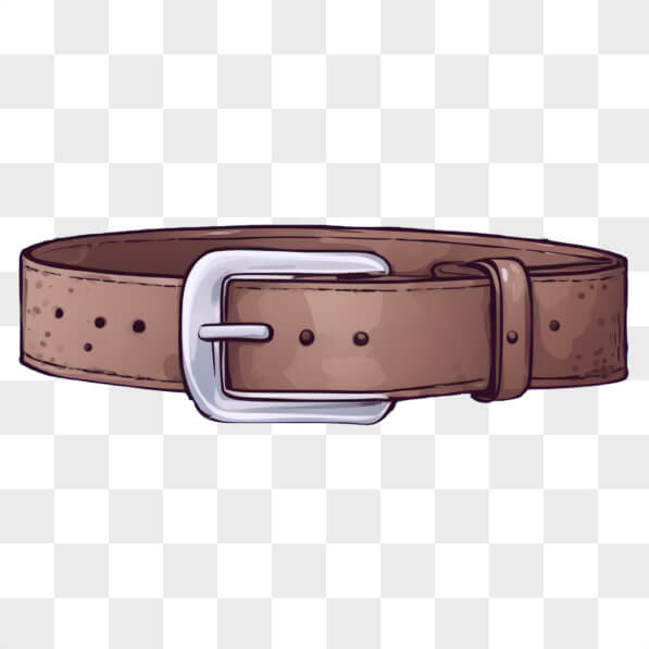 Download Brown Belt with Silver Buckle Cartoons Online - Creative Fabrica
