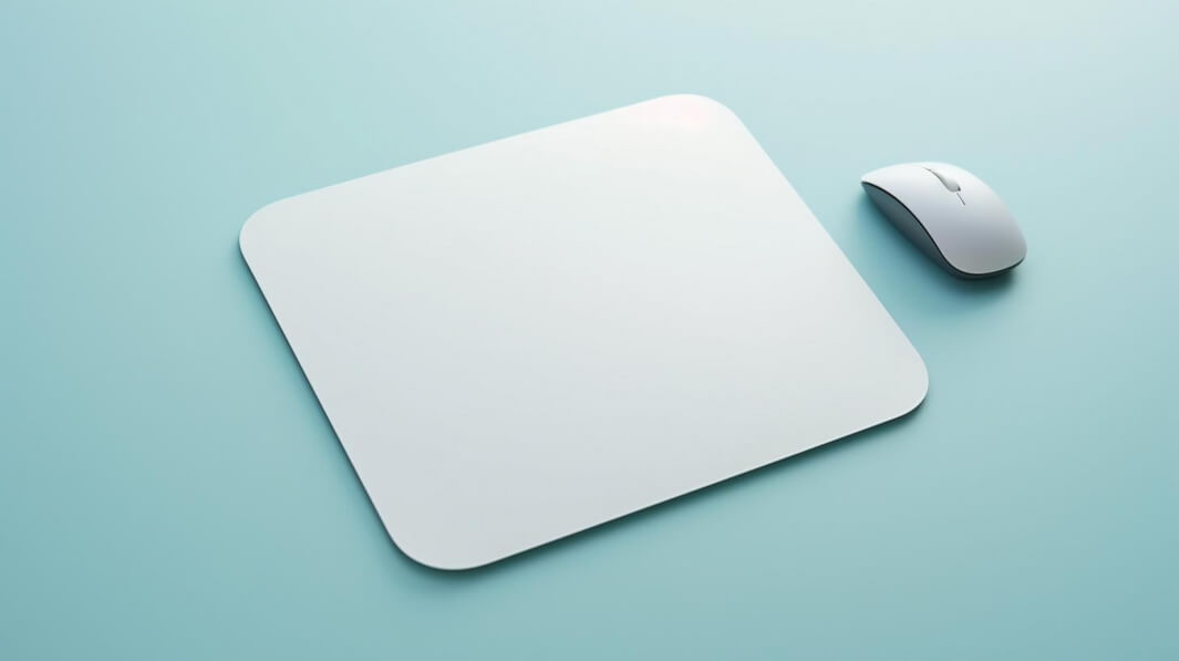 Download Minimalist Mouse and Mouse Pad on Blue Background Mockups ...