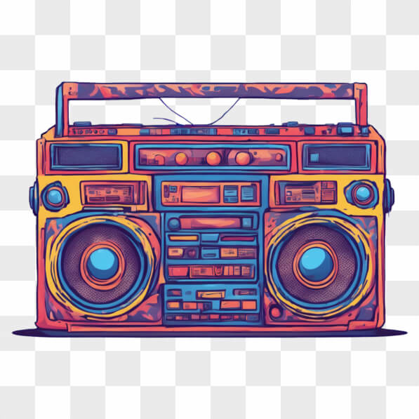 Download Colorful Retro Boombox Cartoons Online - Creative Fabrica