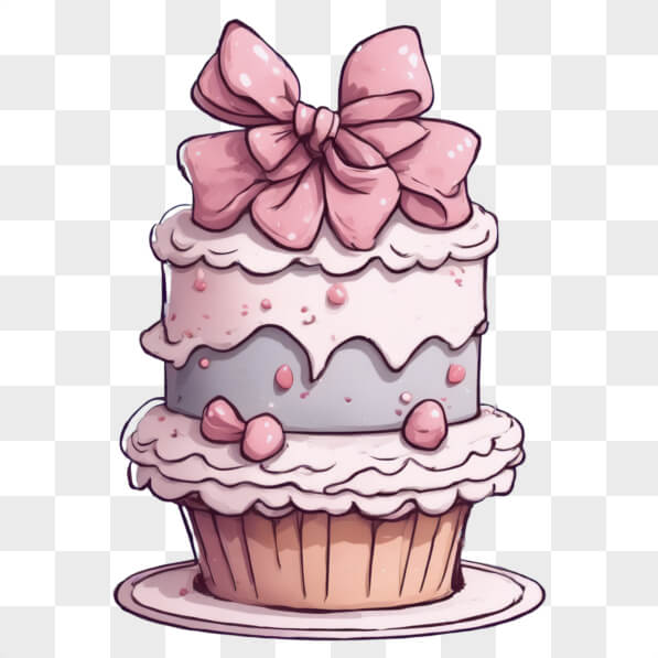 Descarga Pastel decorativo de varios niveles con lazo rosa Cartoons En ...