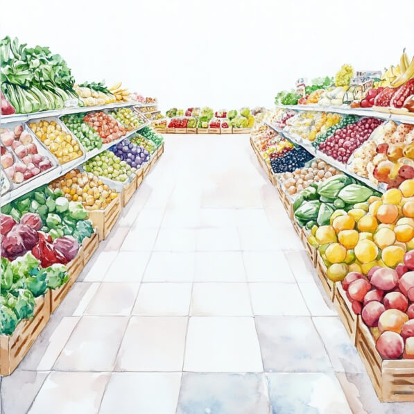 Download Vibrant Grocery Store Aisle Filled with Fresh Produce ...