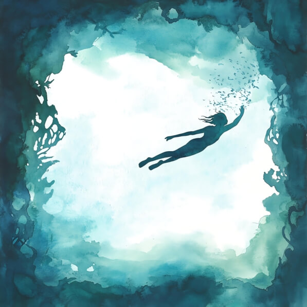 Download Underwater Silhouette of a Swimmer Backgrounds Online ...